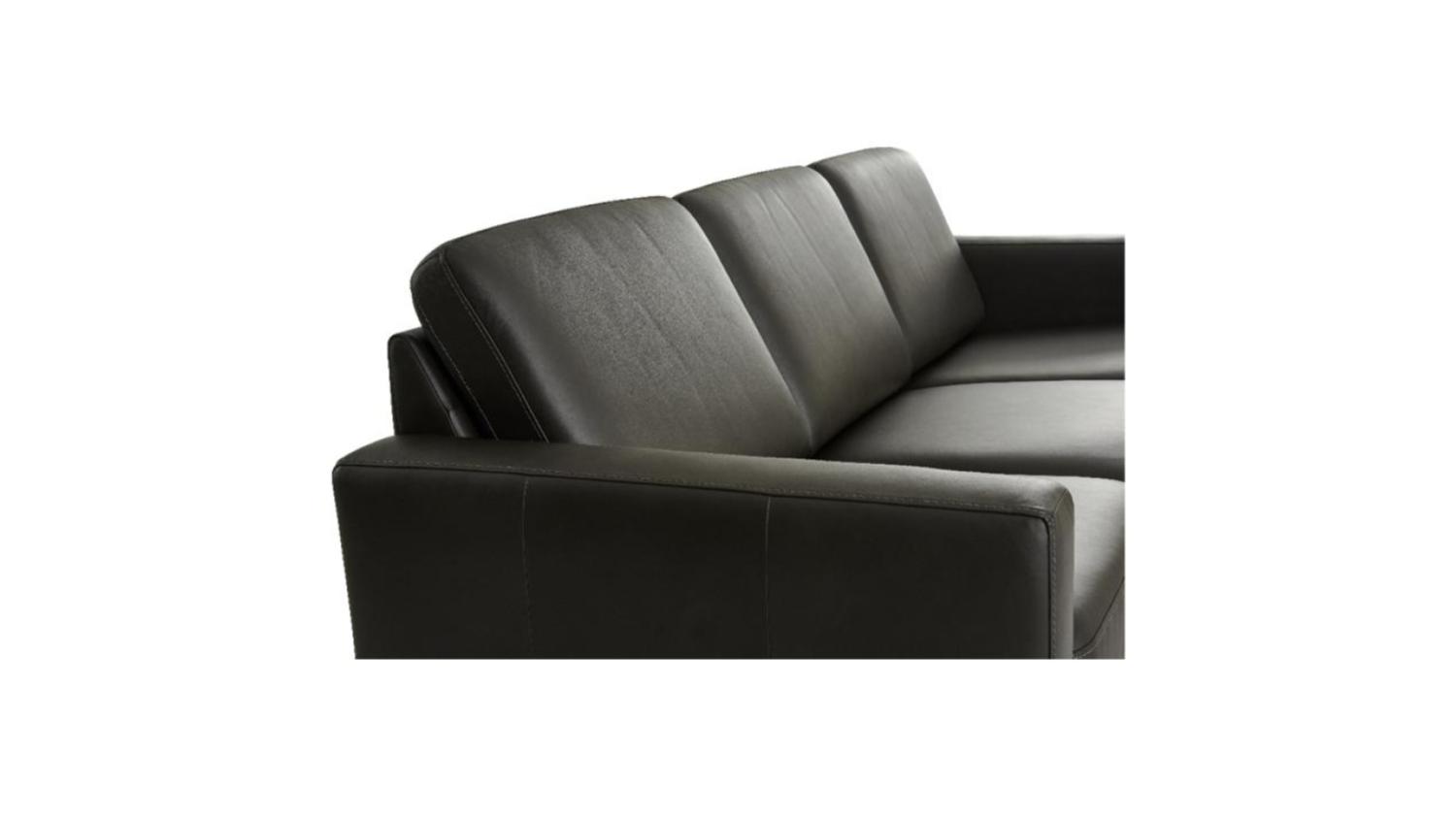 IMG Narvik 3 Seater Leather Sofa (T406 Chocolate/Alu Black) | Harvey ...