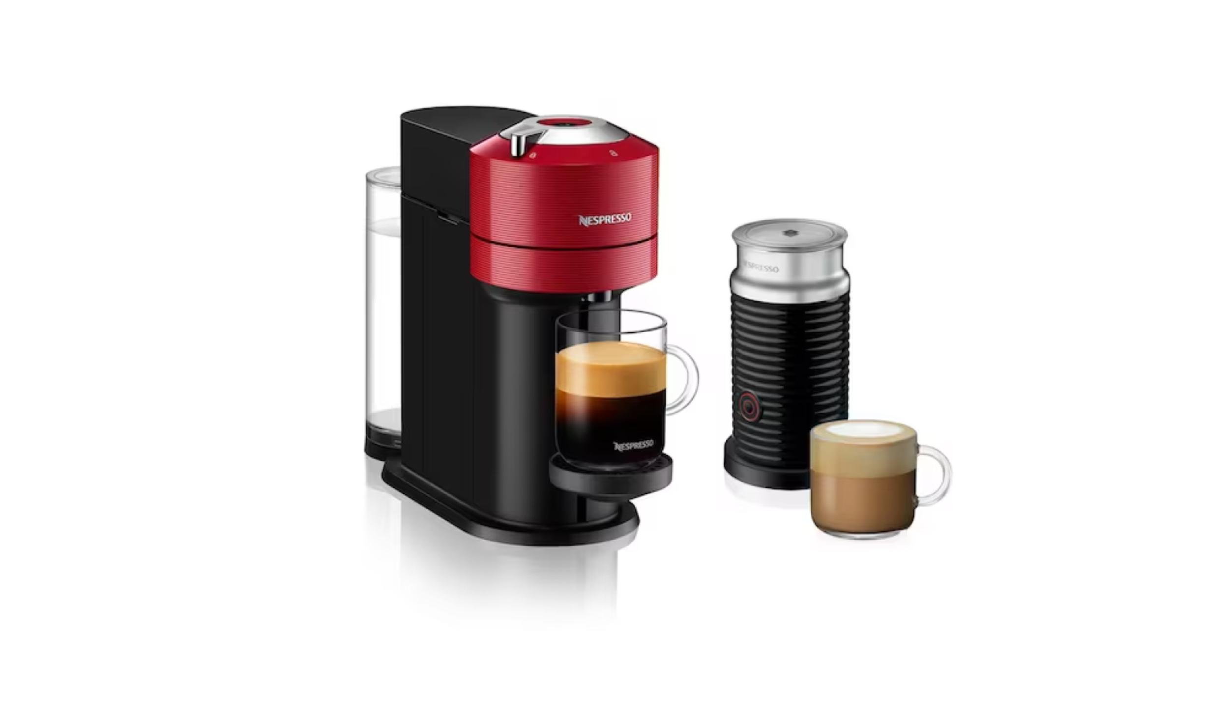 Nespresso Vertuo Next Coffee Machine Cherry Red & Aeroccino Milk ...